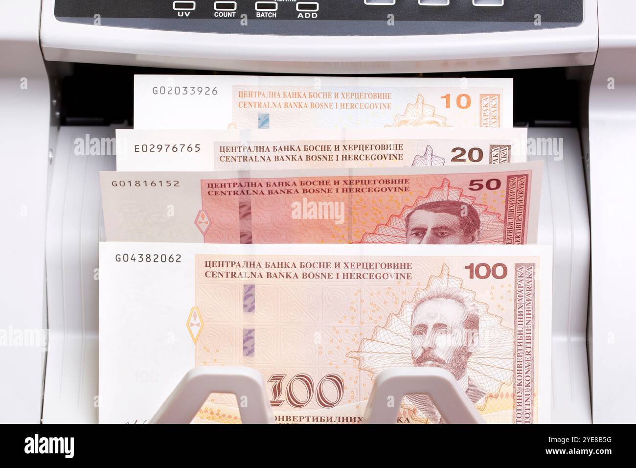 Bosnia and Herzegovina money - convertible mark in the counting machine ...