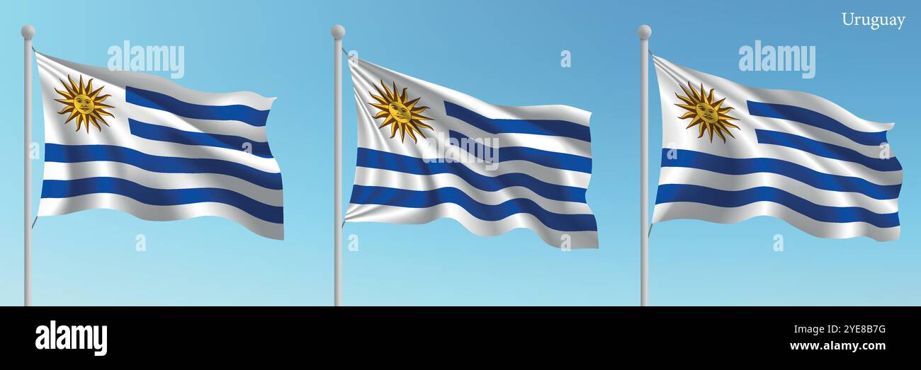 Three flags on flagpoles Stock Vector Images - Alamy