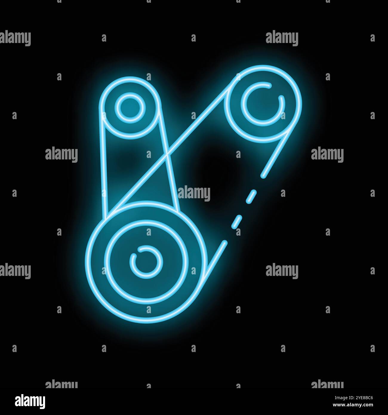 Neon timing belt is glowing on a black background Stock Vector Image ...