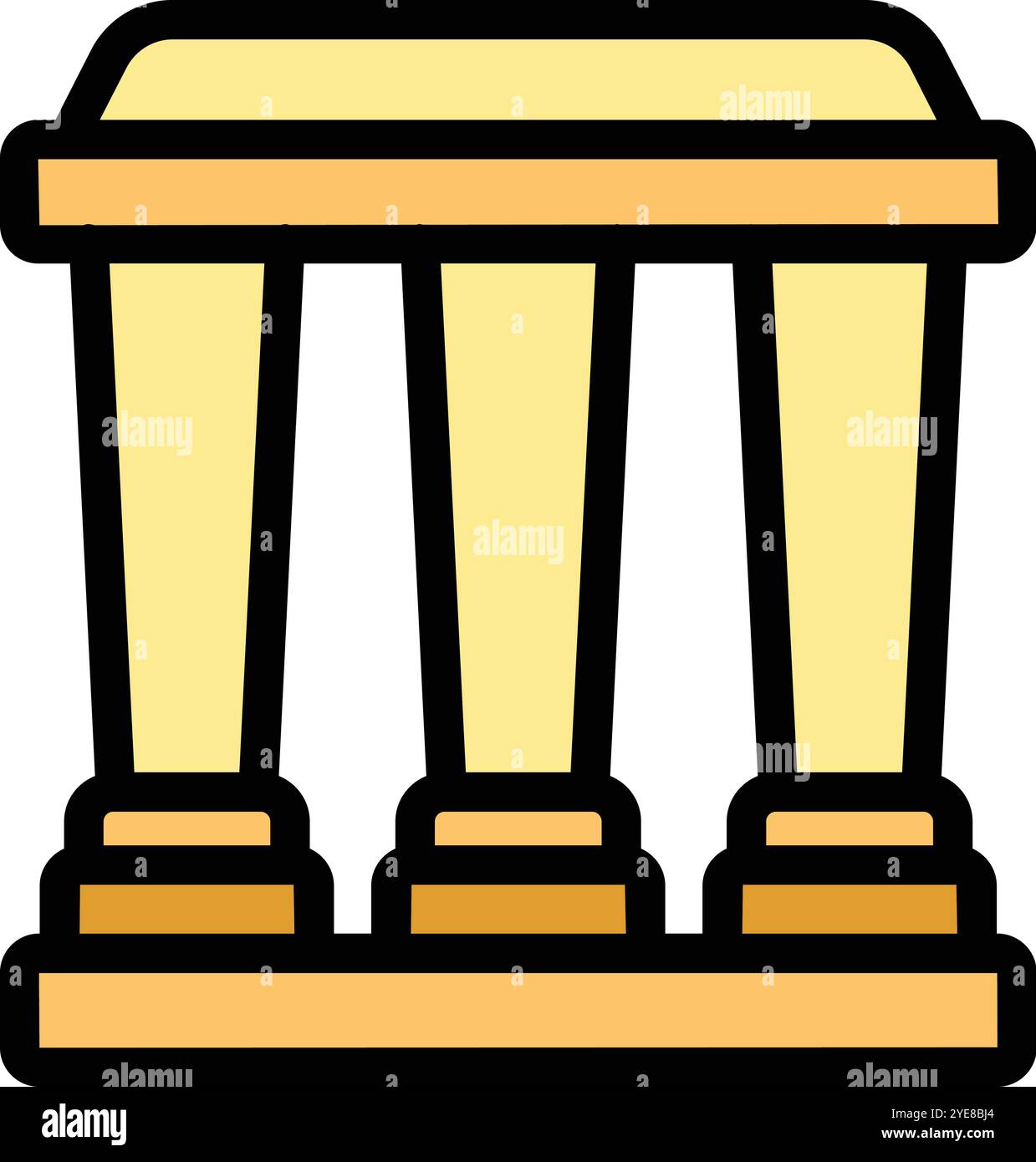 Ancient building pillars icon in modern filled outline style ...