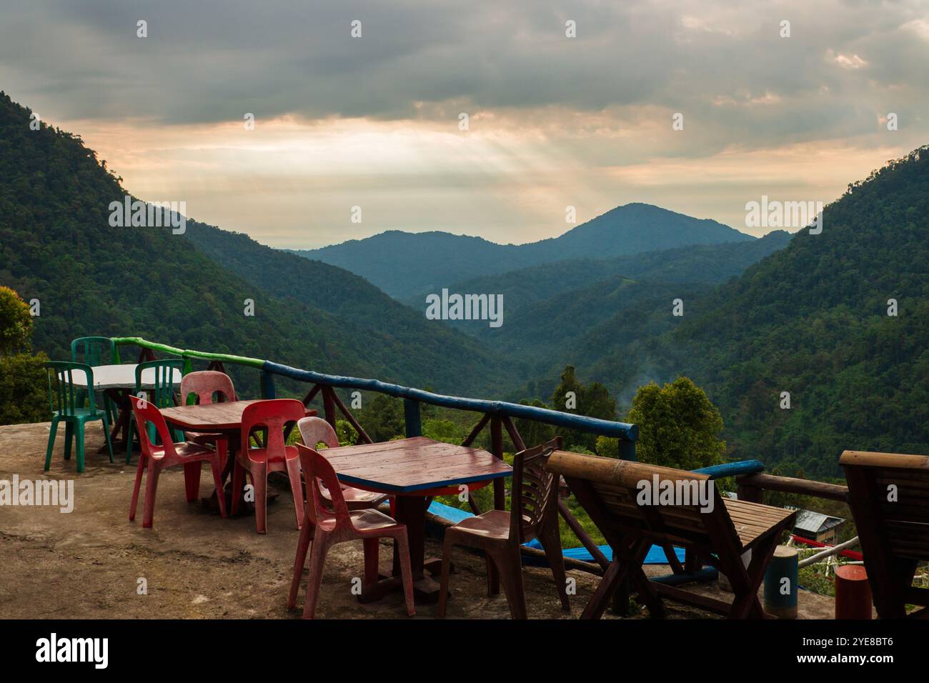 Little cafe overlooking the jungle of Indonesia Stock Photo - Alamy