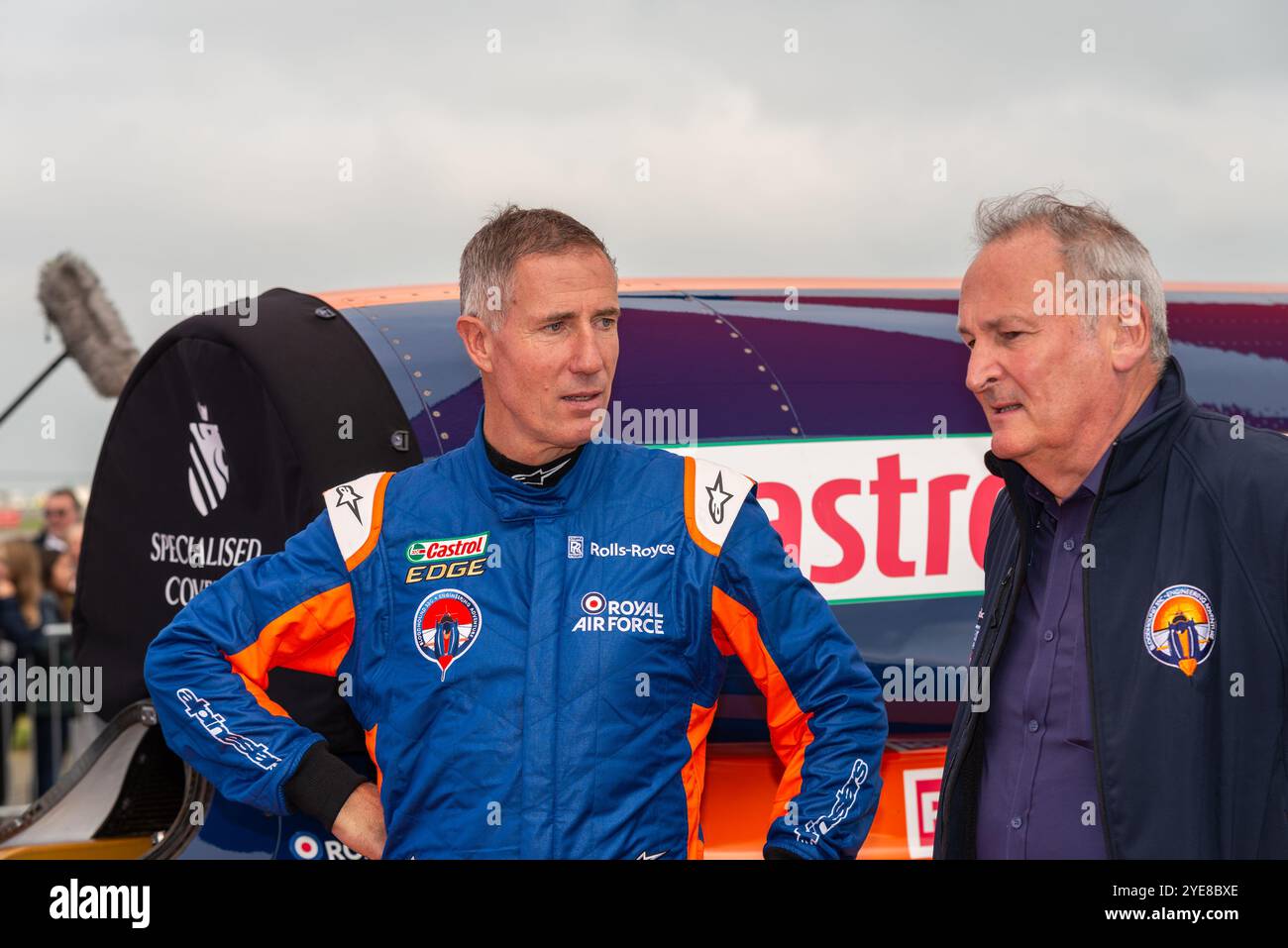 Driver & pilot Andy Green with Richard Noble with the Bloodhound SSC ...
