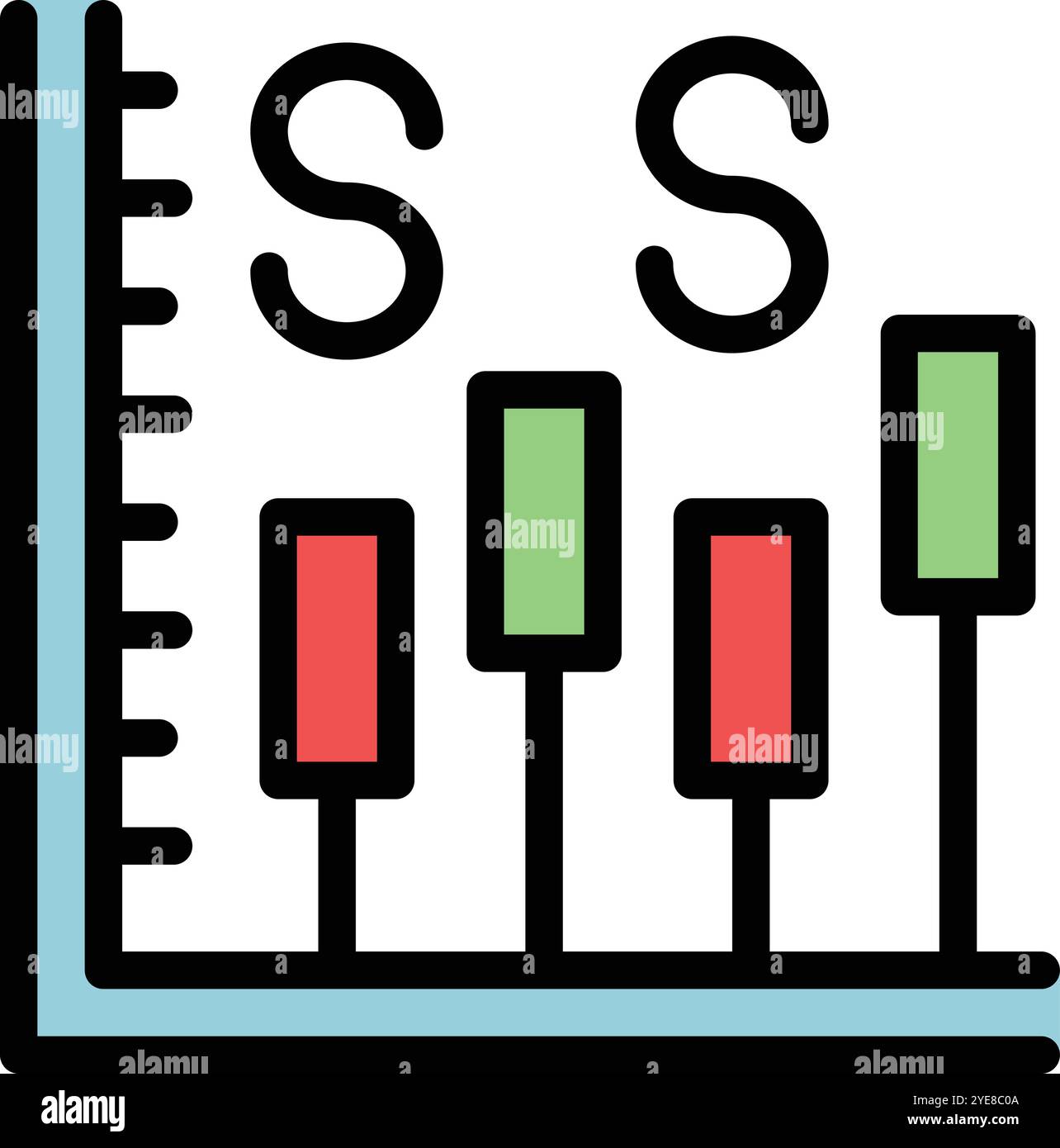 Simple stock market graph is depicting the fluctuating exchange rates ...
