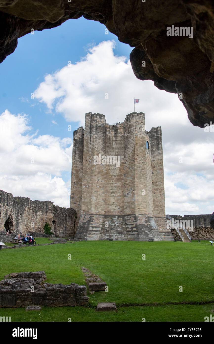Yorkshire, UK – 23 July 2024: The Keep at Conisbrough Castle is six ...