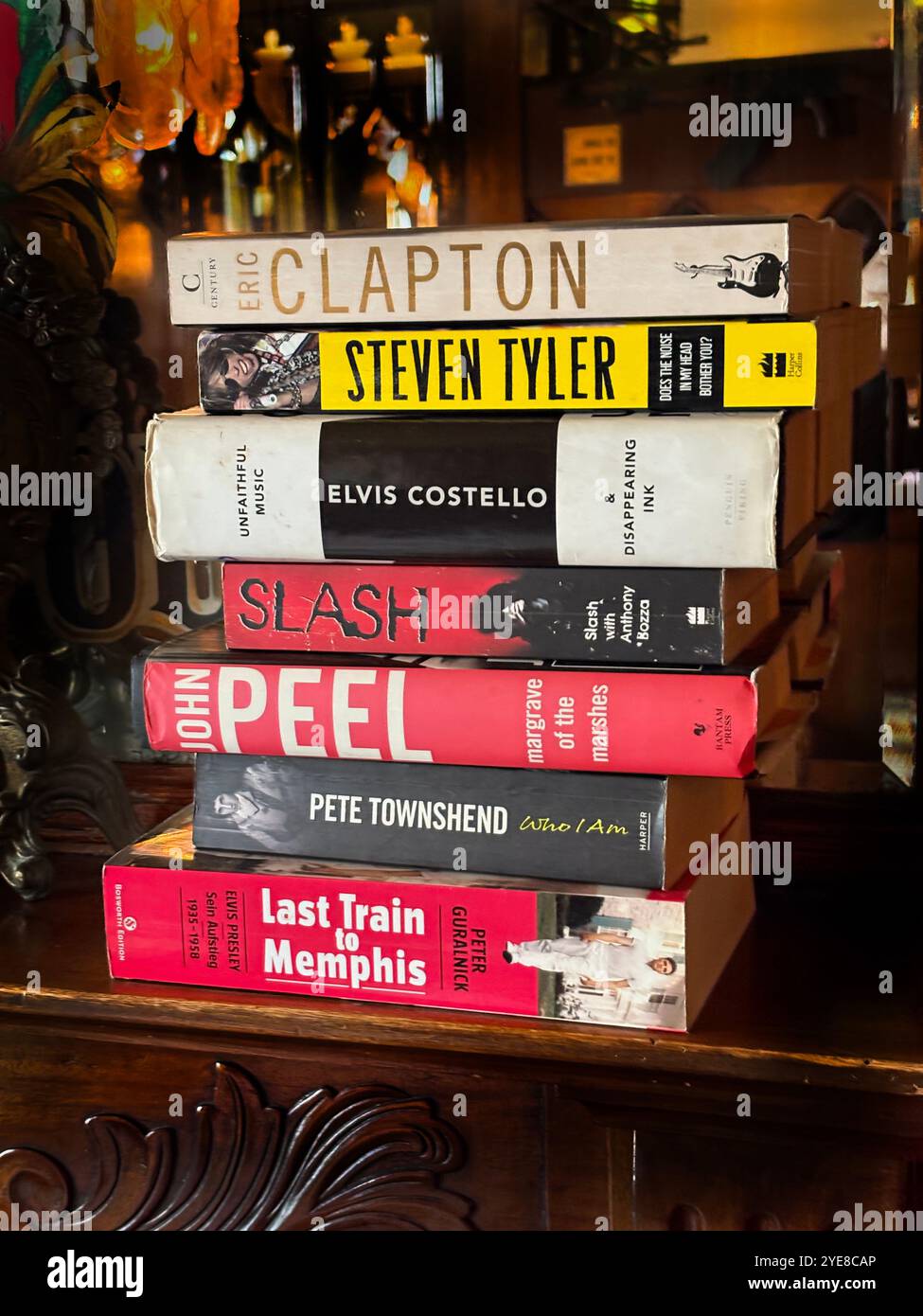 A stack of pop and rock music stars' memoirs books Stock Photo - Alamy