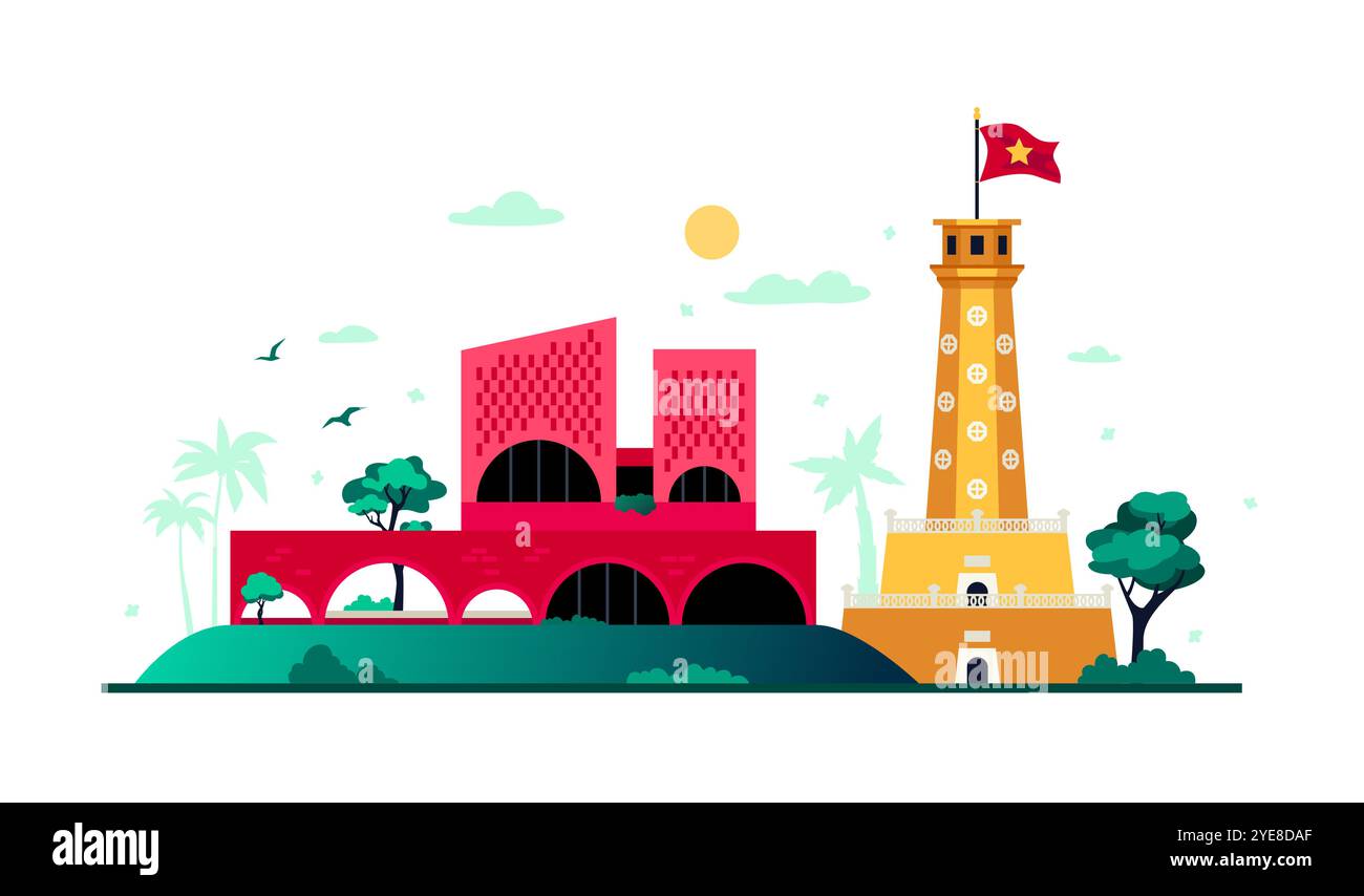 Hanoi flag tower view Stock Vector Images - Alamy