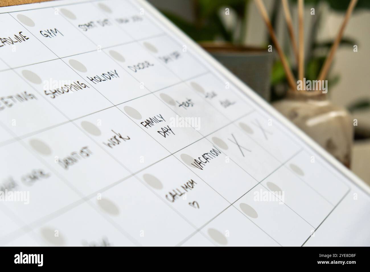 Monthly PLANNER filled with appointments and plans for next month. Busy ...