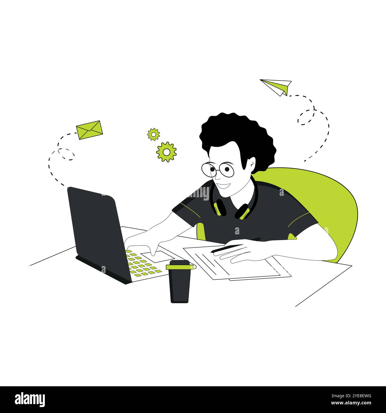 E learning looking Stock Vector Images - Alamy