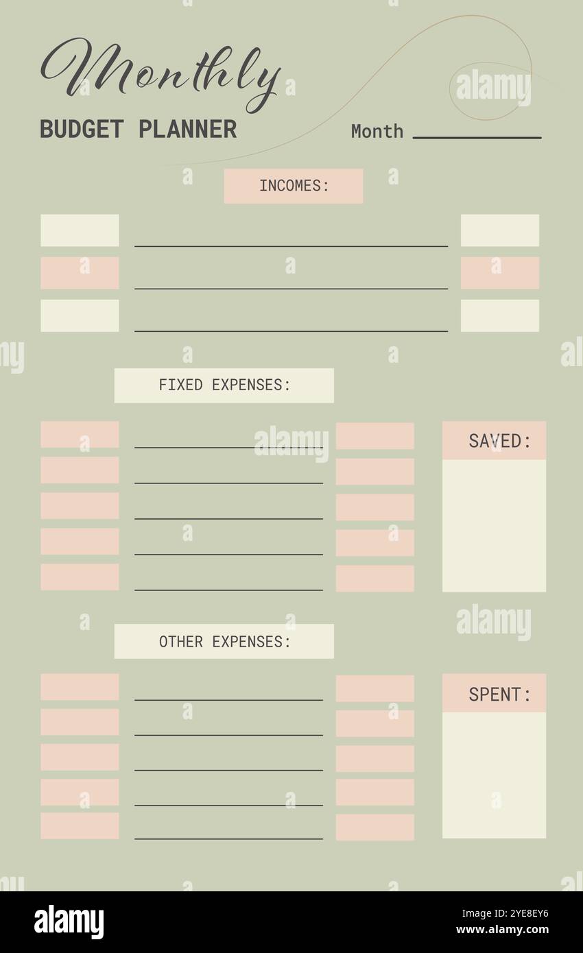 Personal finance budget planning Stock Vector Images - Alamy