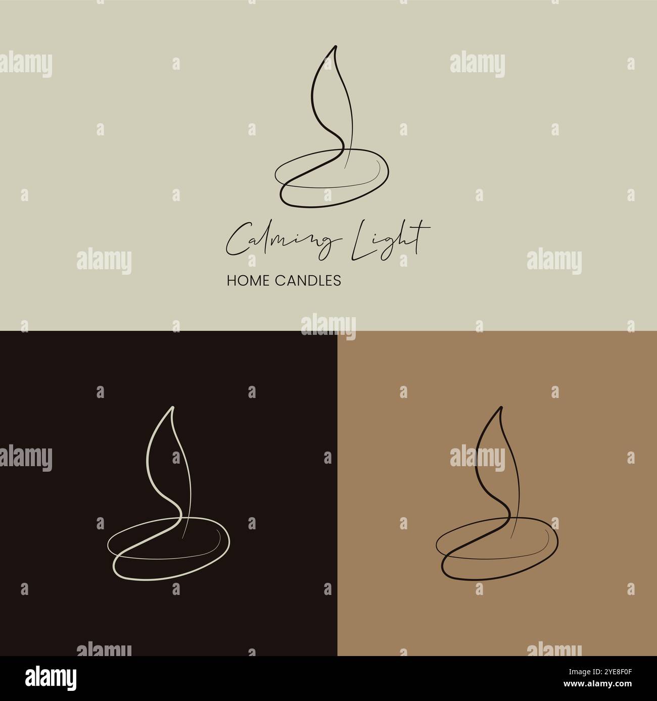 Candle line art, minimalism logo. Hand drawn vector illustration ...