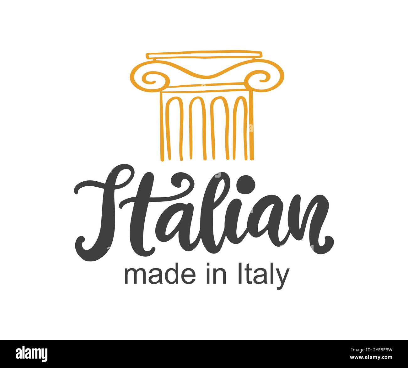 Antique Roman Column Italy Colonnade Drawing Logo Stock Vector Image ...