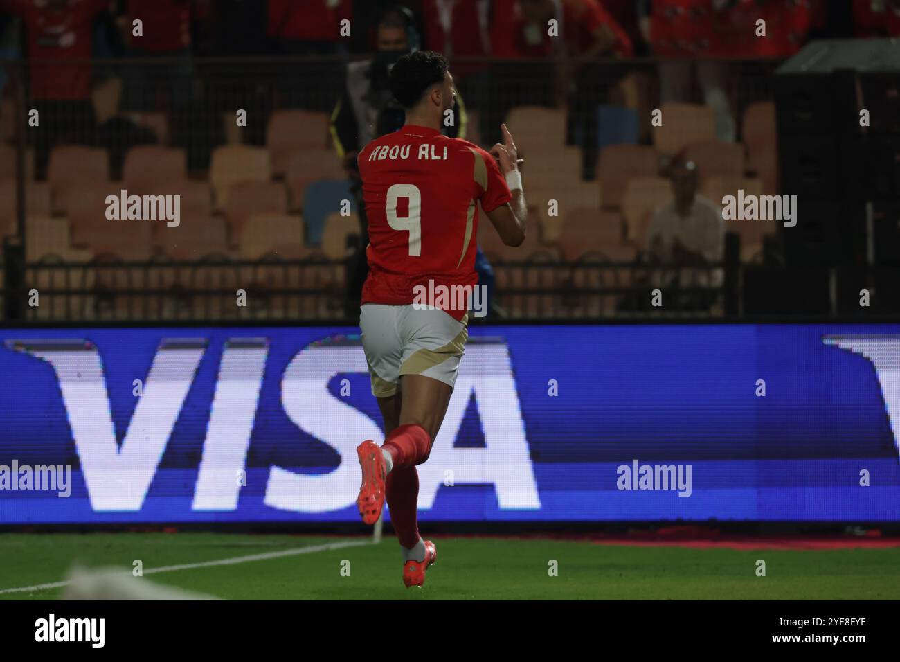 CAIRO, EGYPT - OCTOBER 29: Wessam Abou Ali of Al Ahly SC celebrates ...