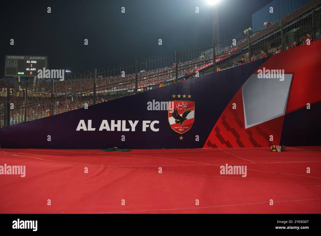 CAIRO, EGYPT - OCTOBER 29: Al Ahly SC logo and crest during the match between Al Ahly SC and Al ...