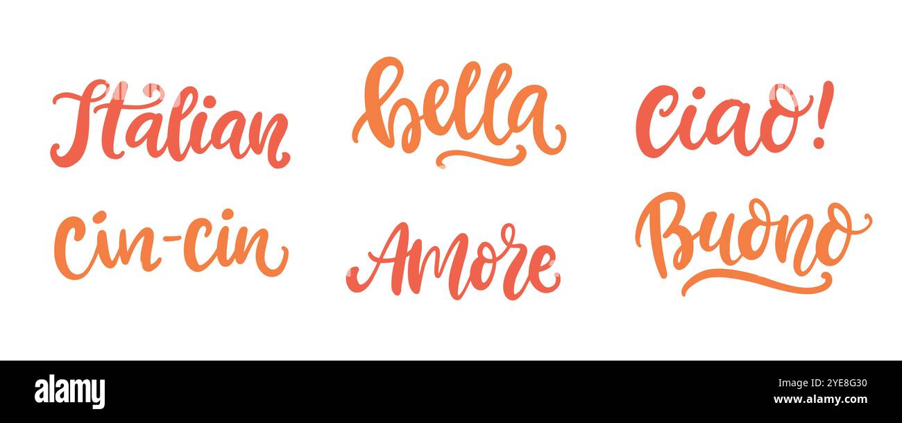 Italy hand written typography lettering hi-res stock photography and ...