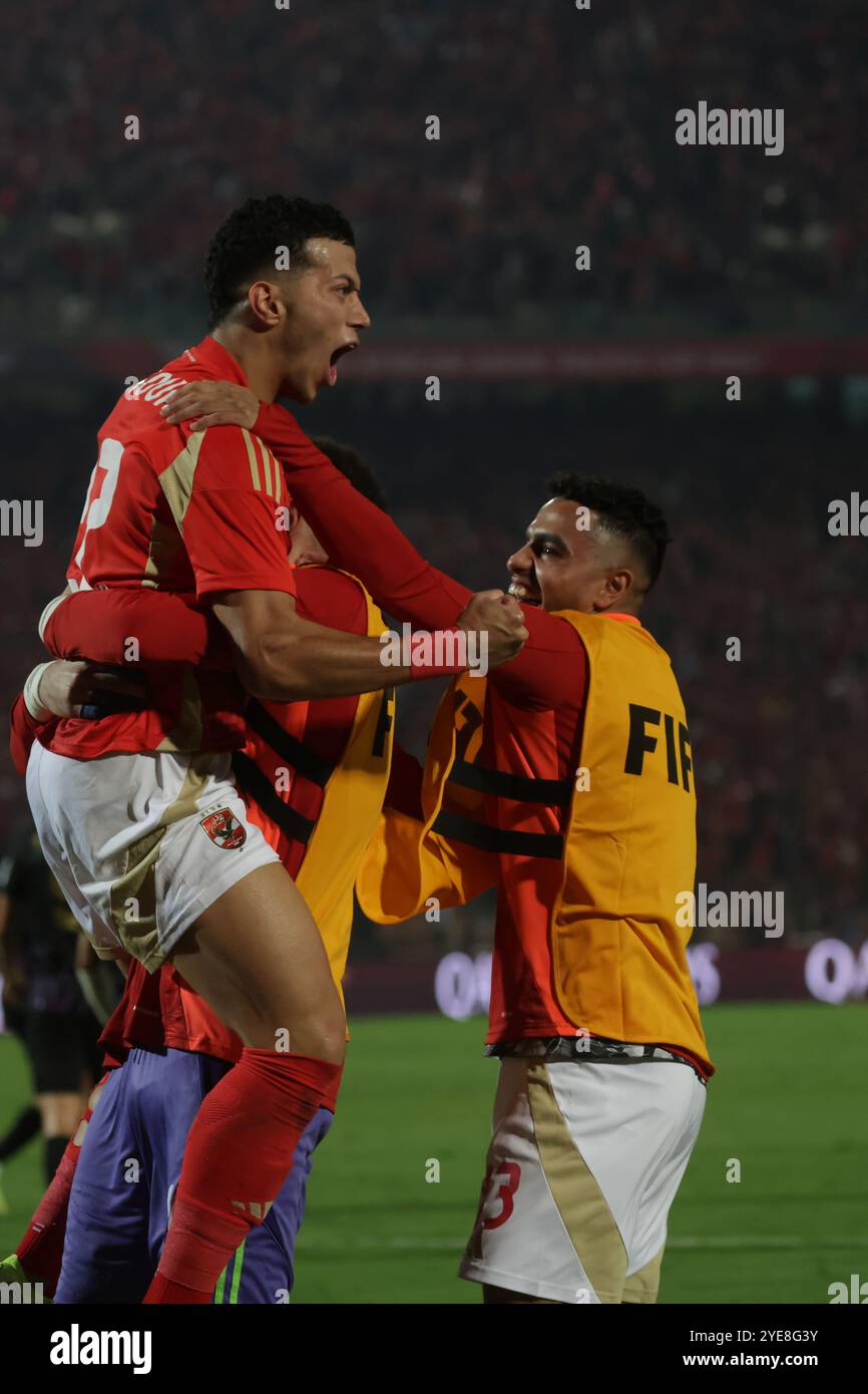 CAIRO, EGYPT - OCTOBER 29: Emam Ashour of Al Ahly SC celebrates after ...