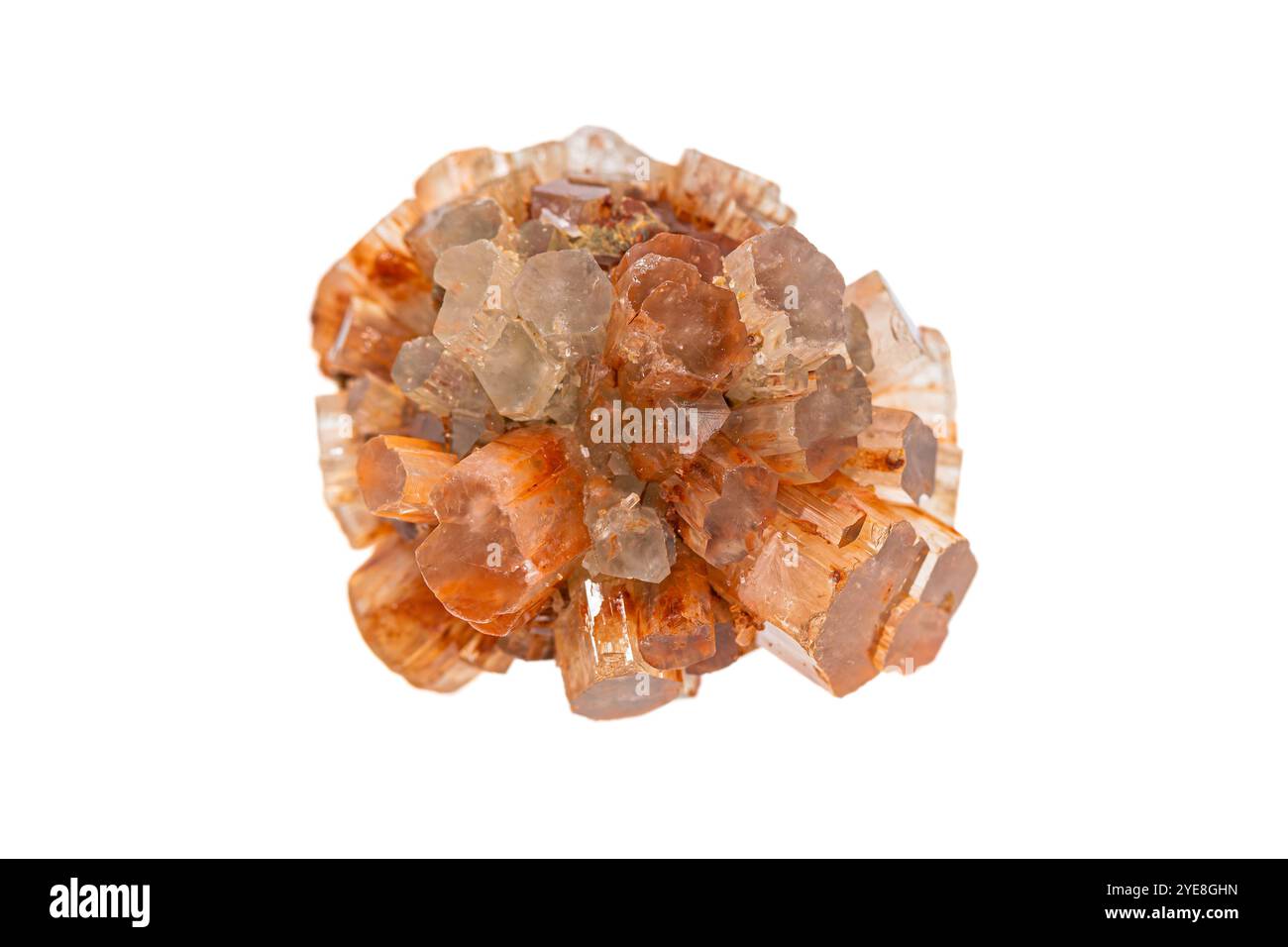Natural Aragonite crystal on white background (Earth minerals ...