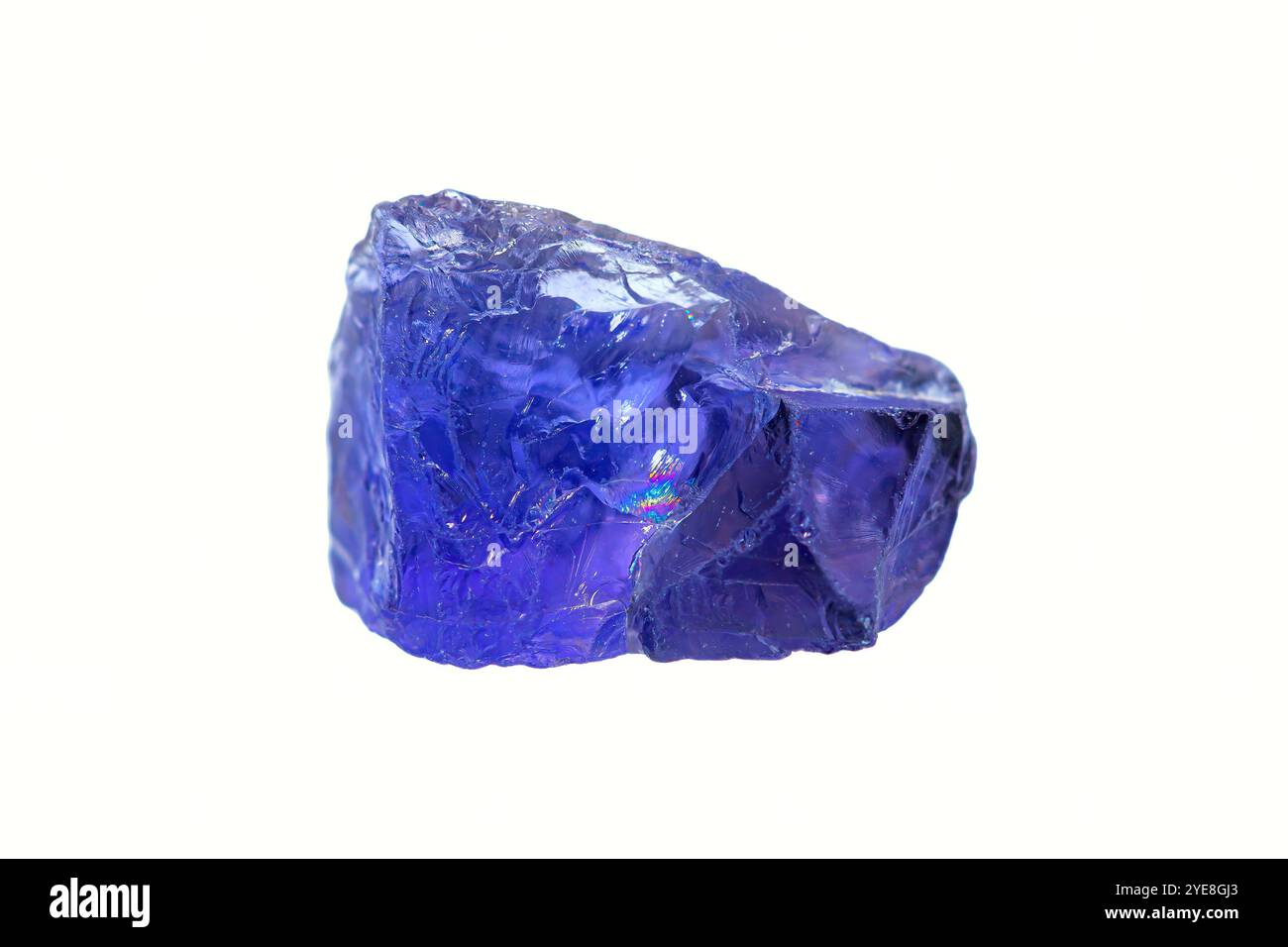 Natural rough Iolite (Cordierlite) gemstone on white background Stock ...