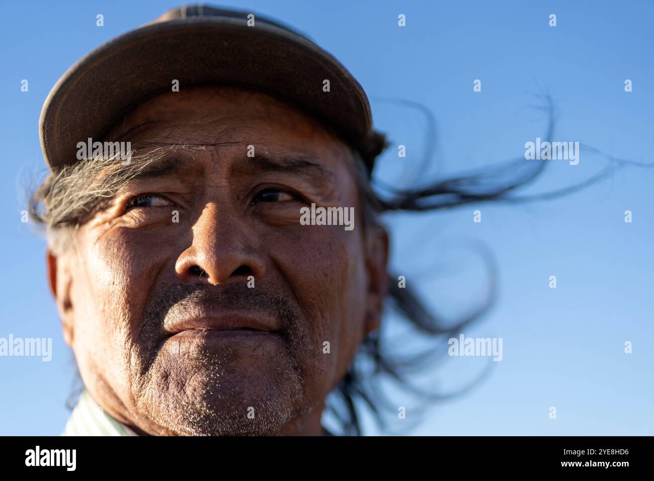 Navajo Richard Begay poses for a portrait while taking a break from ...