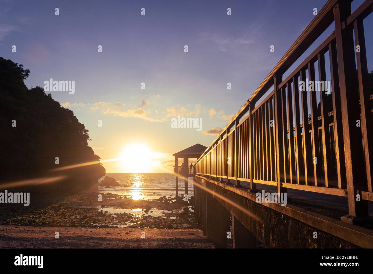 Sunset on a gazebo by the beach. Bil-At Point, Ferrol, Romblon ...