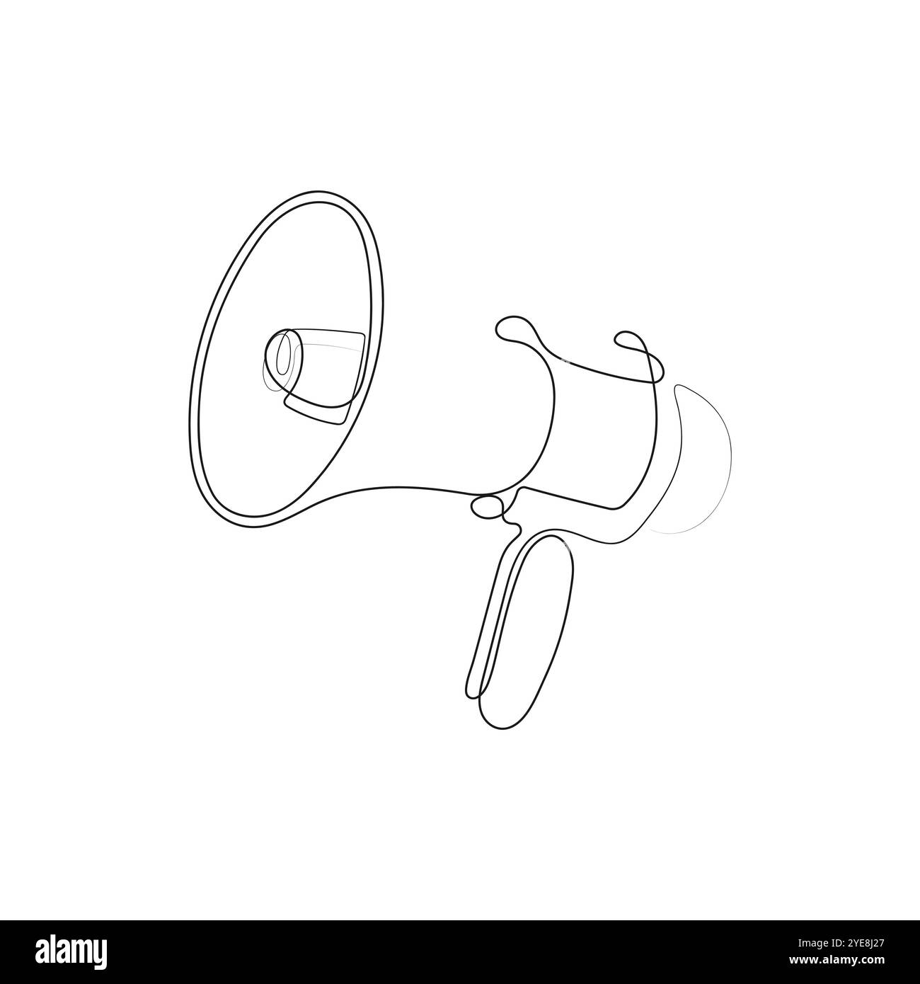 Horn speaker, one line art. Megaphone, loudspeaker, symbol for sale ...