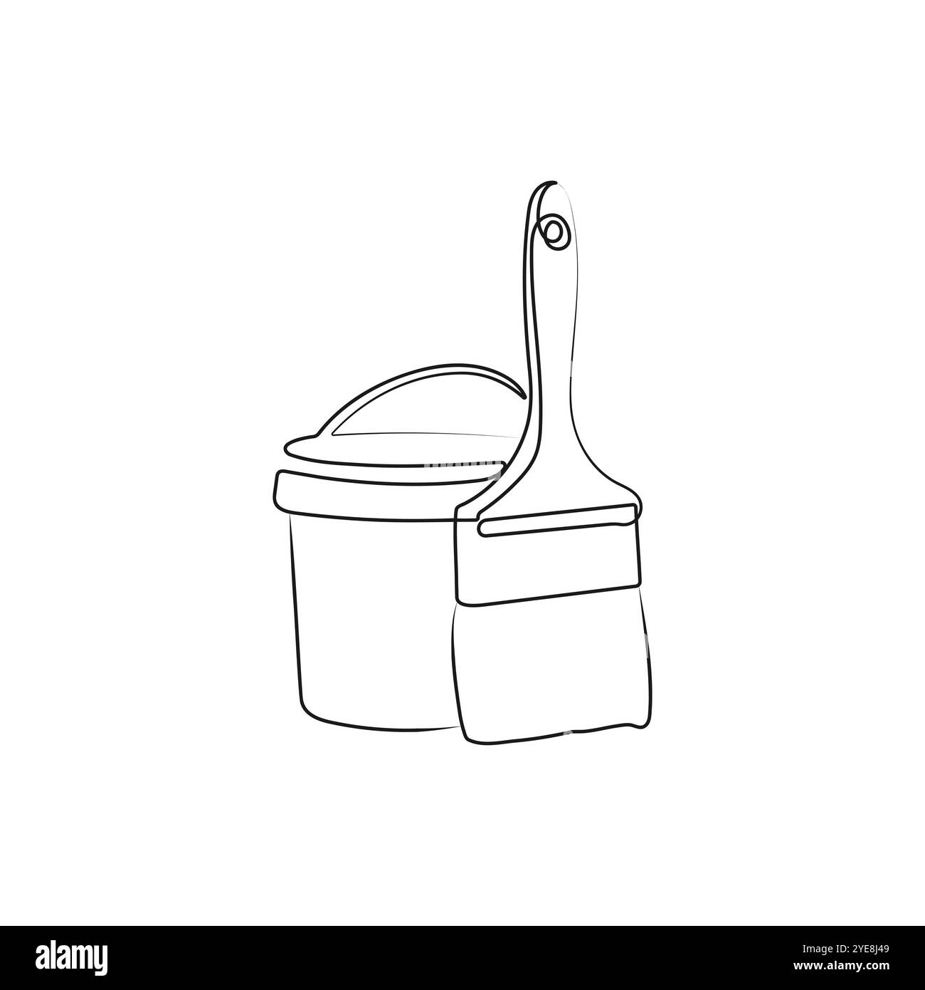 Paintbrush paint bucket Black and White Stock Photos & Images - Alamy
