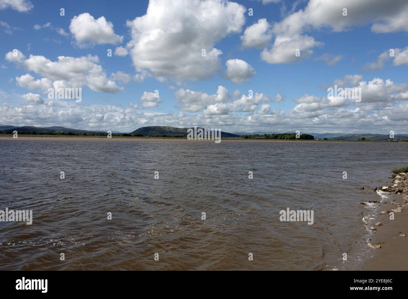The River Kent at Sandside between Milnthorpe and Arnside Westmorland ...