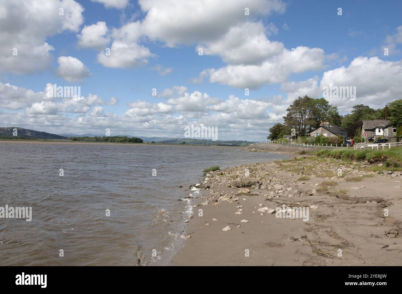 The River Kent at Sandside between Milnthorpe and Arnside Westmorland ...