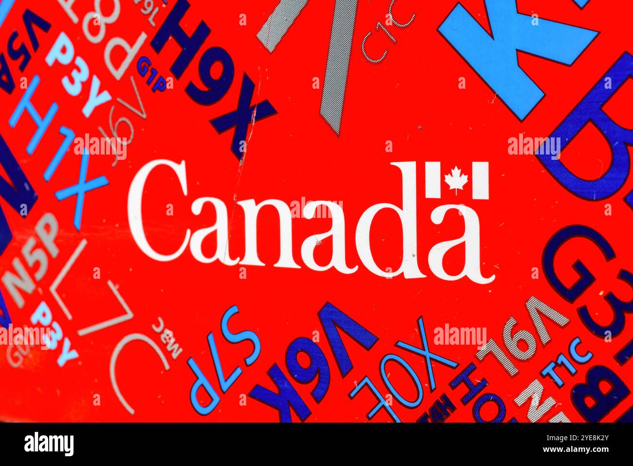 Toronto, Canada - October 20, 2024: Detail of a mailbox of Canada Post ...