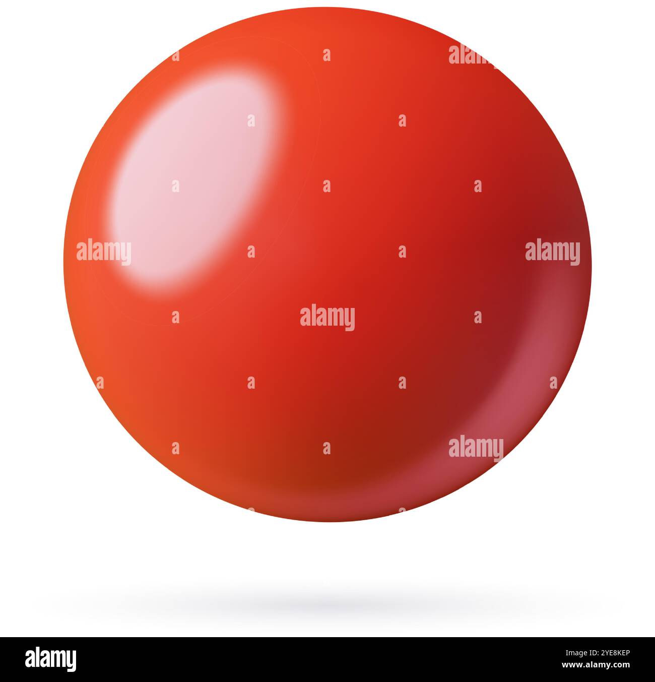 Red sphere 3d realistic vector illustration. Glossy plastic abstract ...