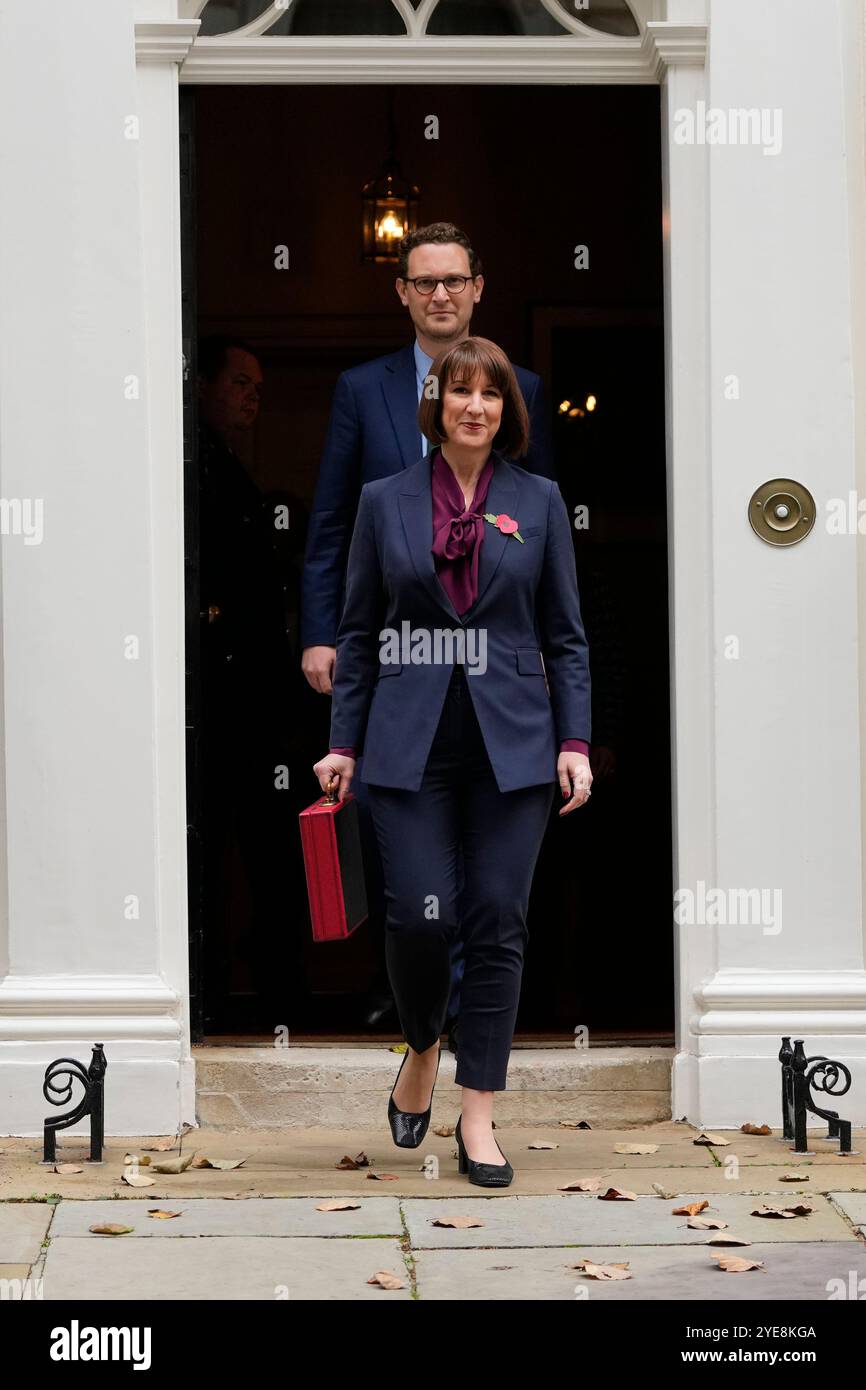 Britain's Chancellor of the Exchequer, Rachel Reeves, walks out of 11 ...