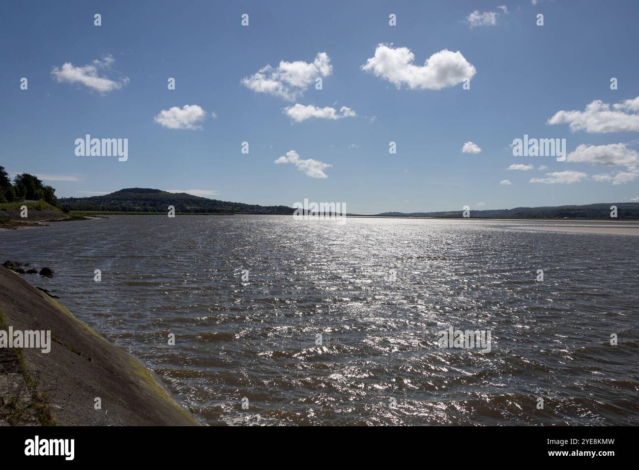 The River Kent at Sandside between Milnthorpe and Arnside Westmorland ...