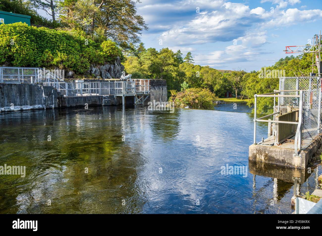 View upstream of the Morar Dam, a hydro-electric power scheme on the ...