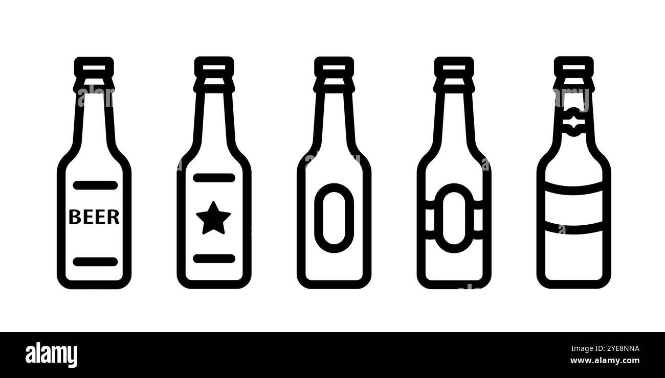 Beer icon set. Beer bottle sign. for mobile concept and web design ...