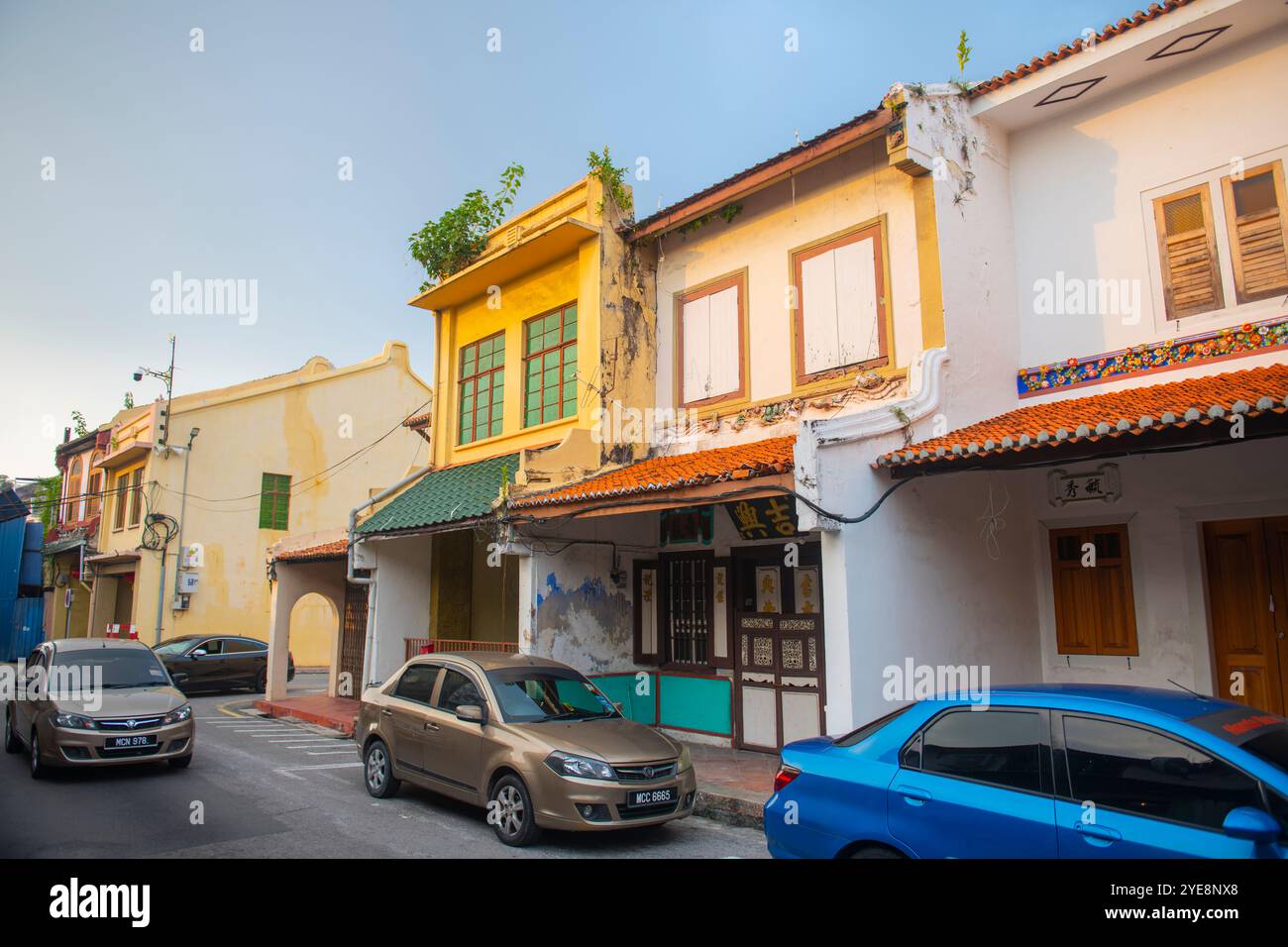 Historic buildings on Jalan Tun Tan Cheng Lock Street in historic city ...