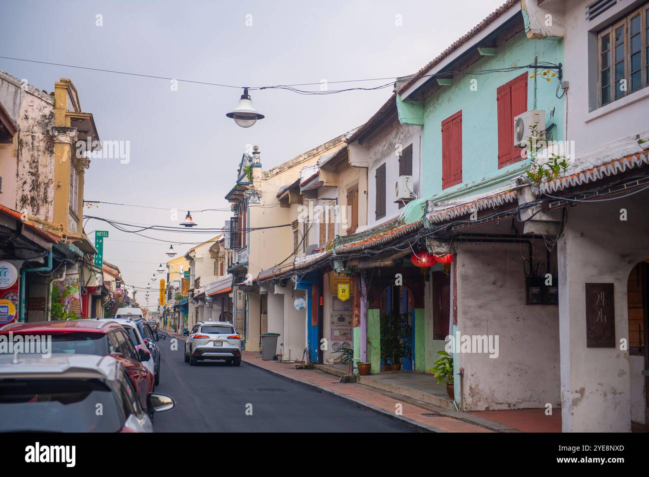 Historic buildings on Jalan Tun Tan Cheng Lock Street in historic city ...