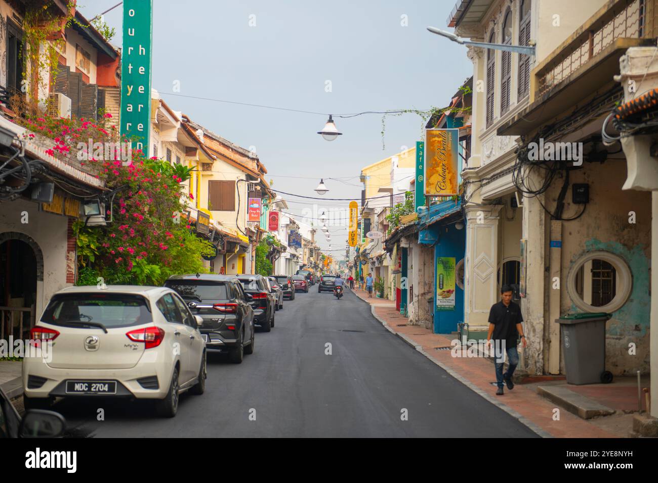 Historic buildings on Jalan Tun Tan Cheng Lock Street in historic city ...