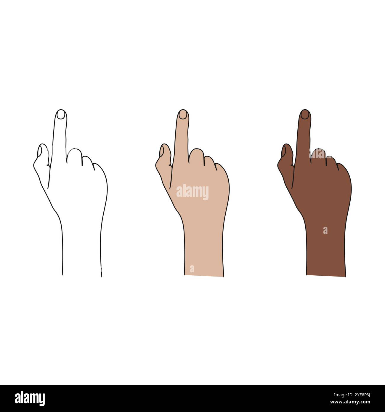 Line drawing person pointing sign Stock Vector Images - Alamy