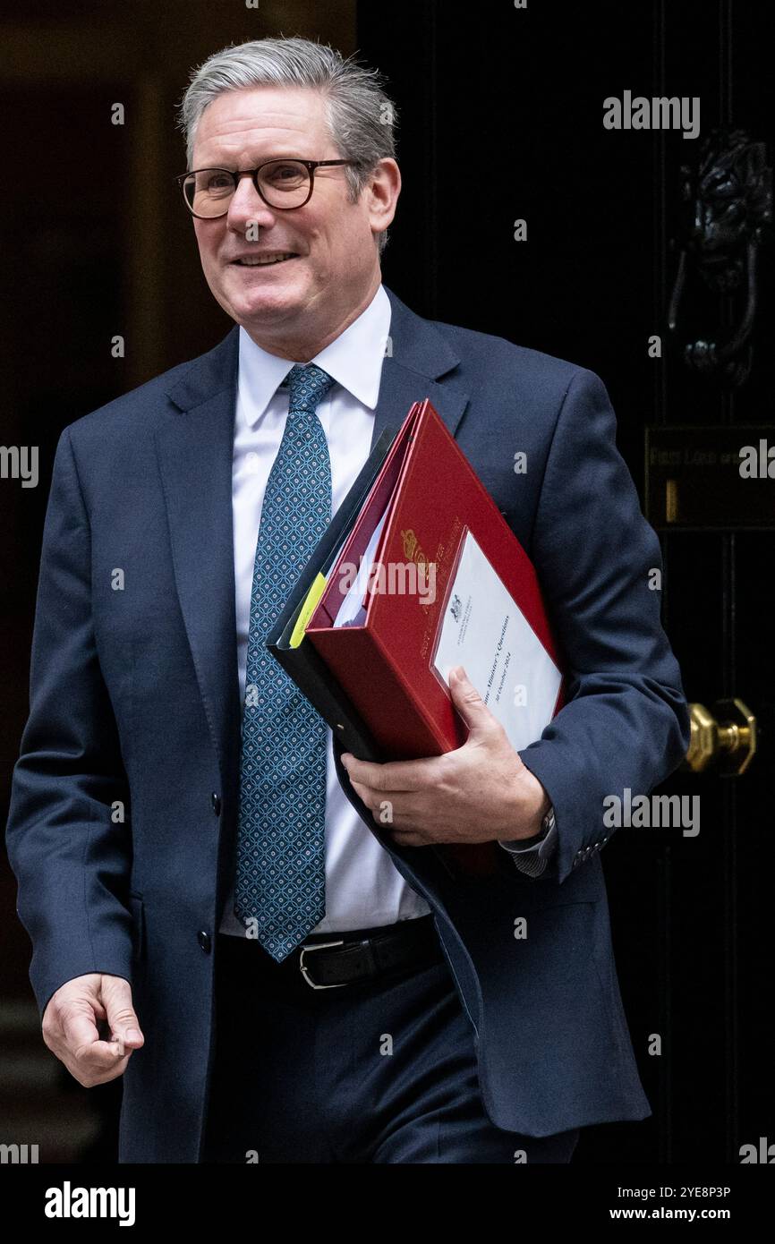 London, UK. 30 October 2024. Keir Starmer, Prime Minister, leaves ...