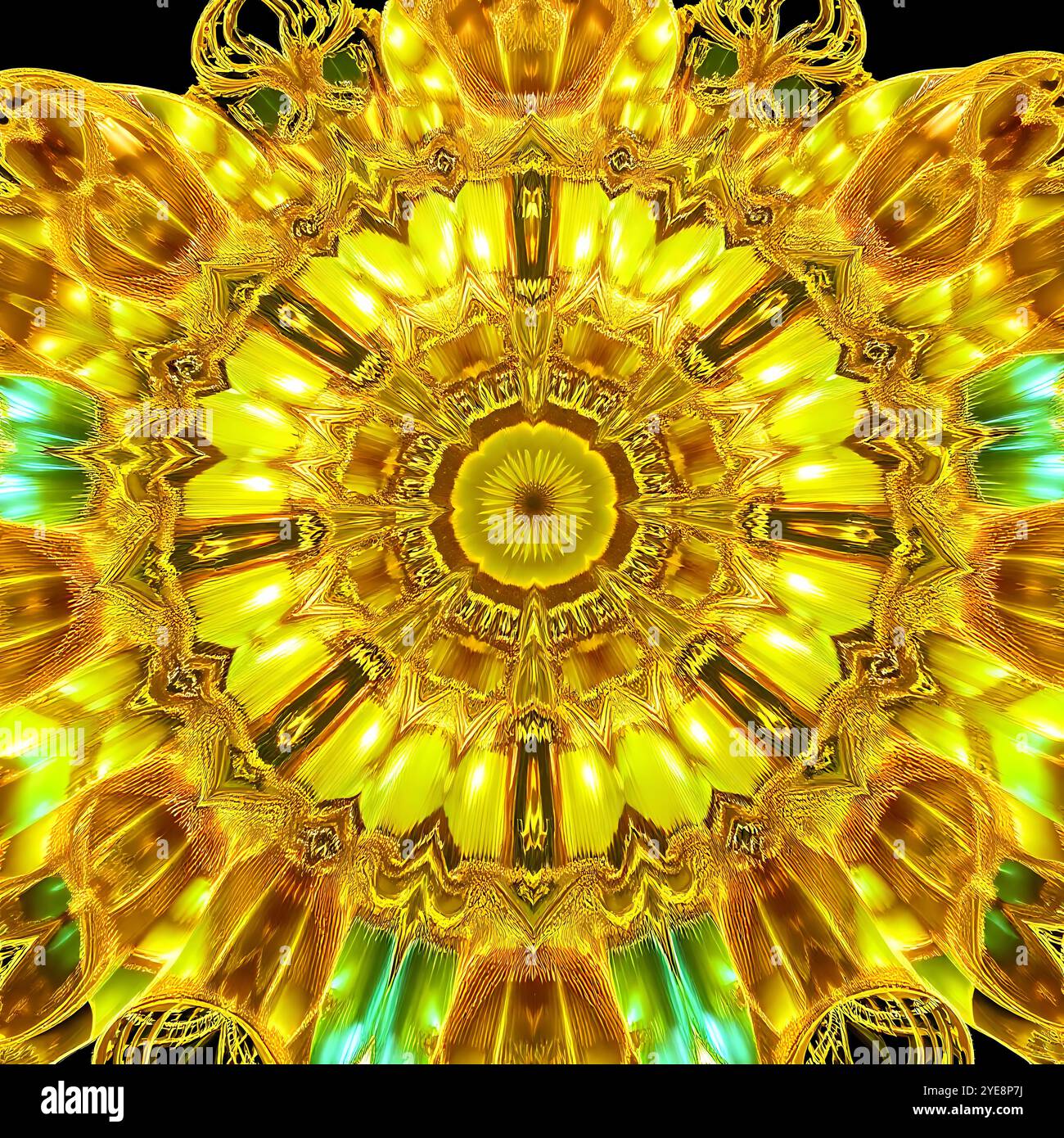 Psychedelic Fractal Mandala Abstract with Cosmic Symmetry and ...