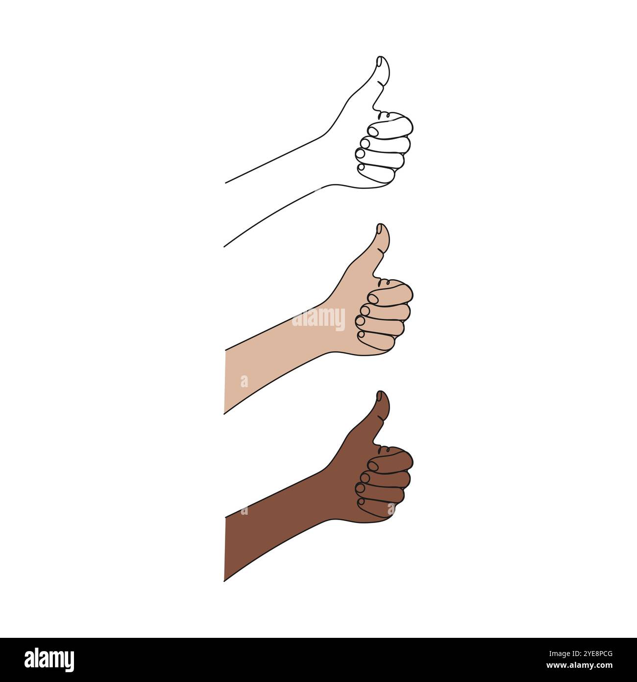 Hand gesture with finger up. One line art. Pose and gesturing. Hand drawn vector illustration ...
