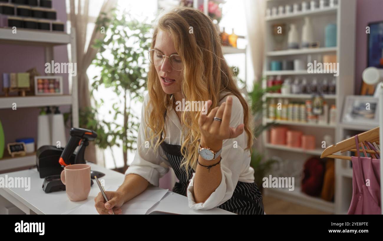 Woman taking handwritten ideas notes hi-res stock photography and ...
