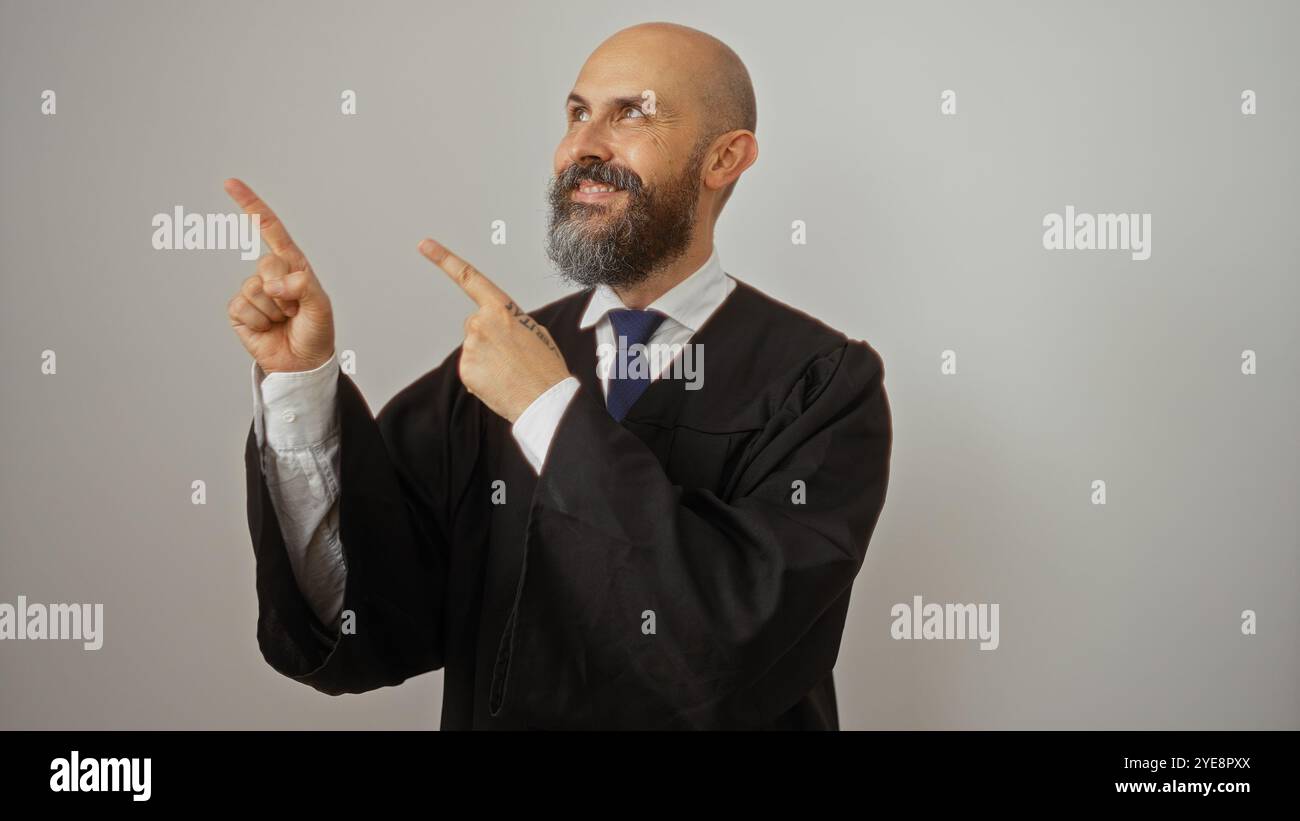 Handsome hispanic man pointing while wearing a black suit and blue tie ...