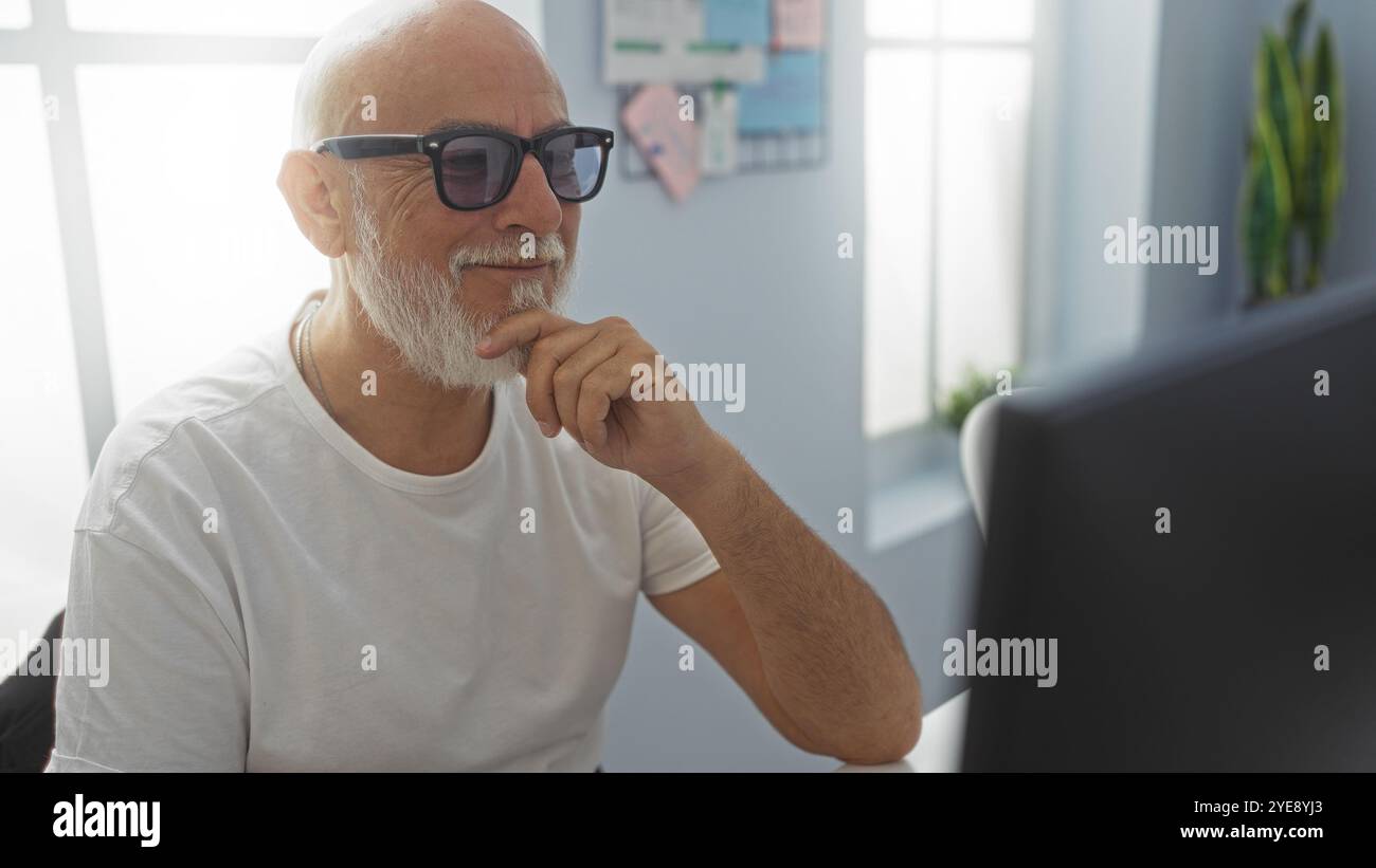 Professional bald man glasses engaged hi-res stock photography and ...