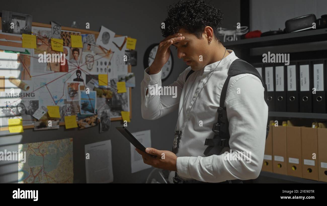 Young man examines evidence in hi-res stock photography and images - Alamy