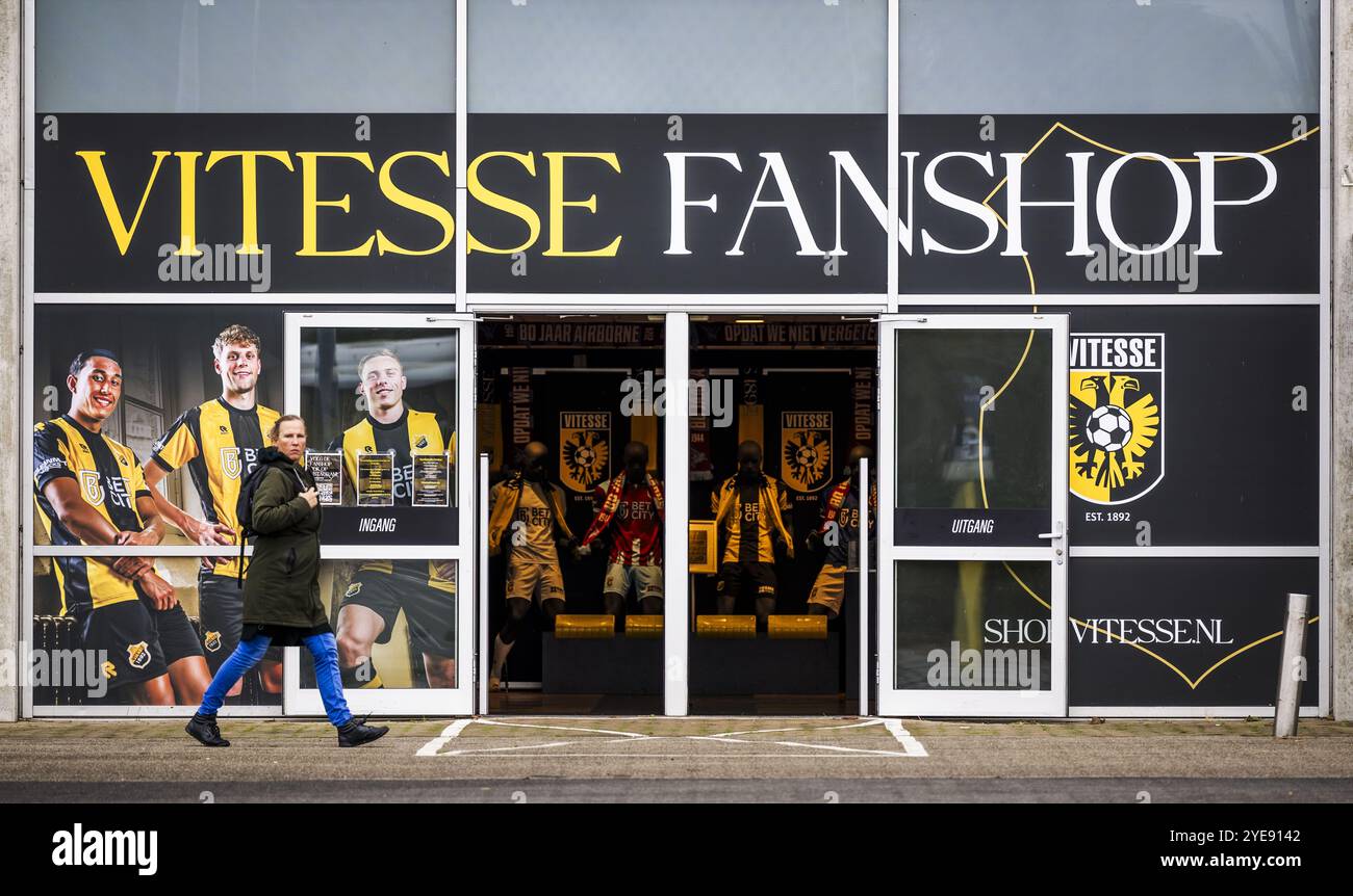 ARNHEM - The Vitesse Fanshop at the Gelredome in Arnhem. Vitesse will ...