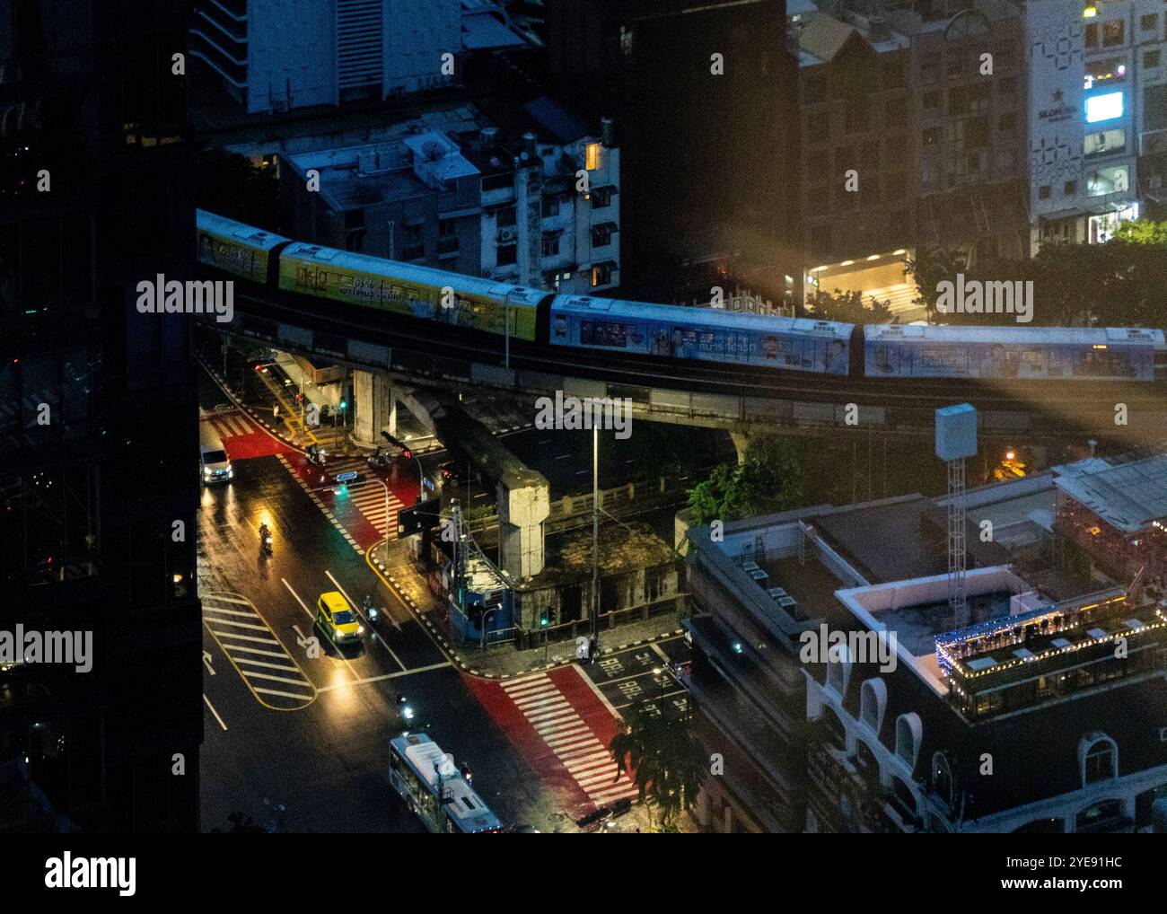 Bangkok, Thailand. 13th Oct, 2024. An aerial view of a street in ...