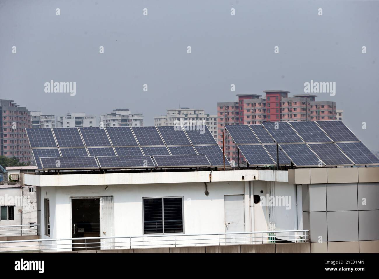 Dhaka, Wari, Bangladesh. 30th Oct, 2024. Solar energy panels are being ...