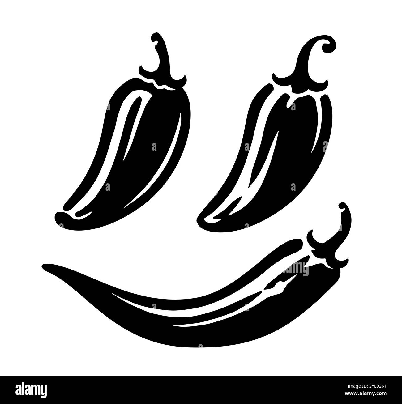 Hot pepper symbol. Spice food icon emblem sign. Silhouette black and ...