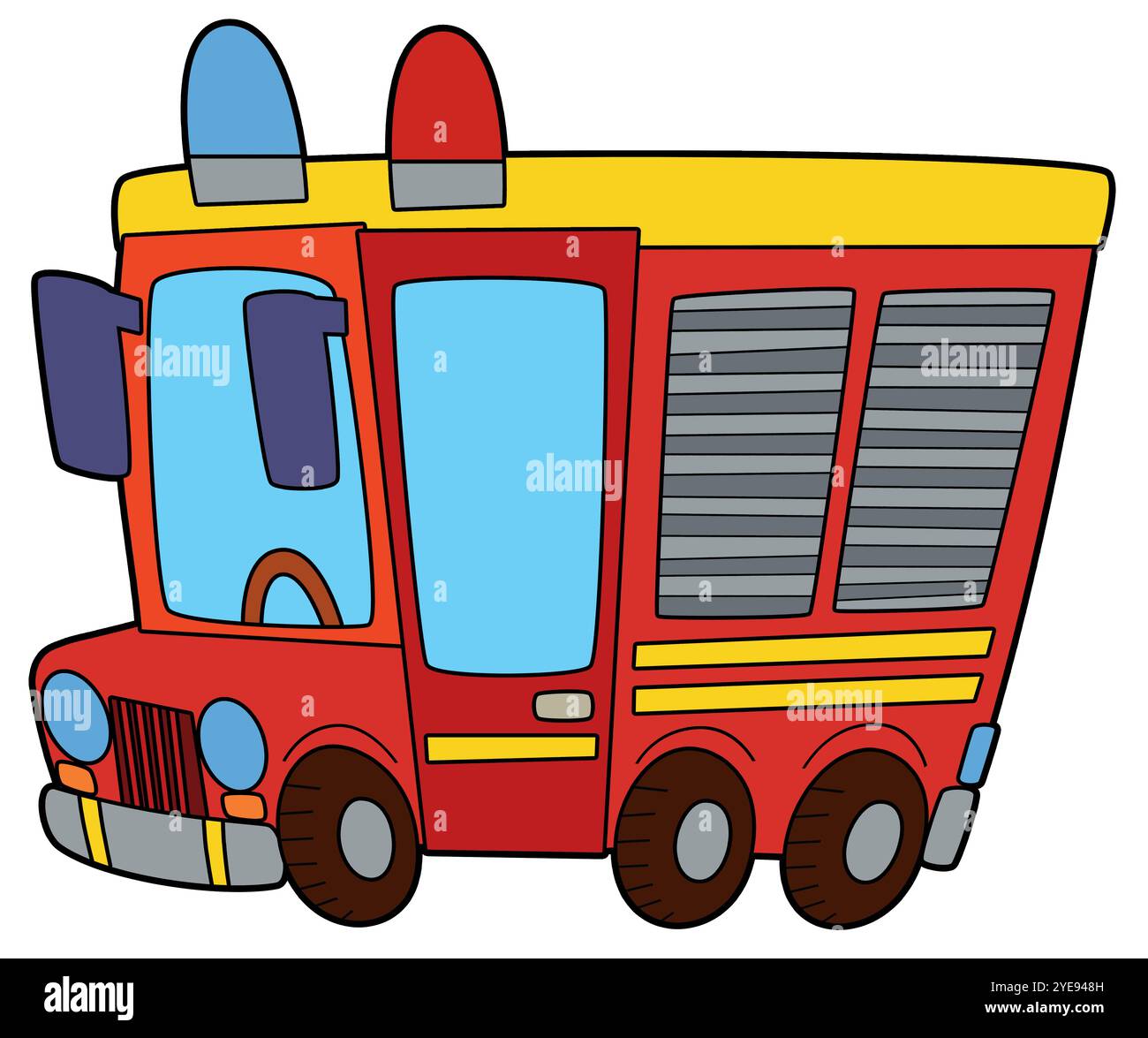 Coloring page fireman fire brigade car vehicle coloring page isolated ...
