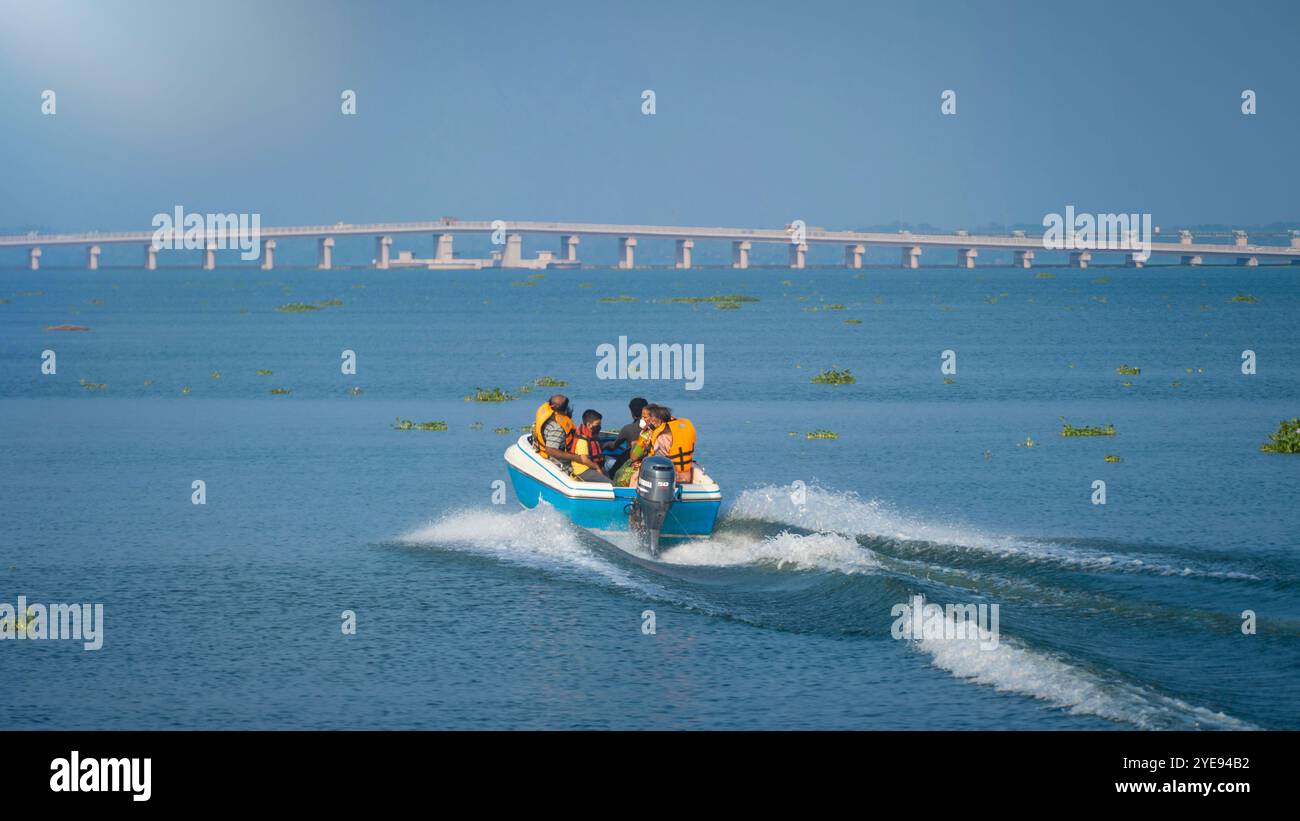 Thrilling Speed Boat Ride in Kumarakom Stock Photo - Alamy